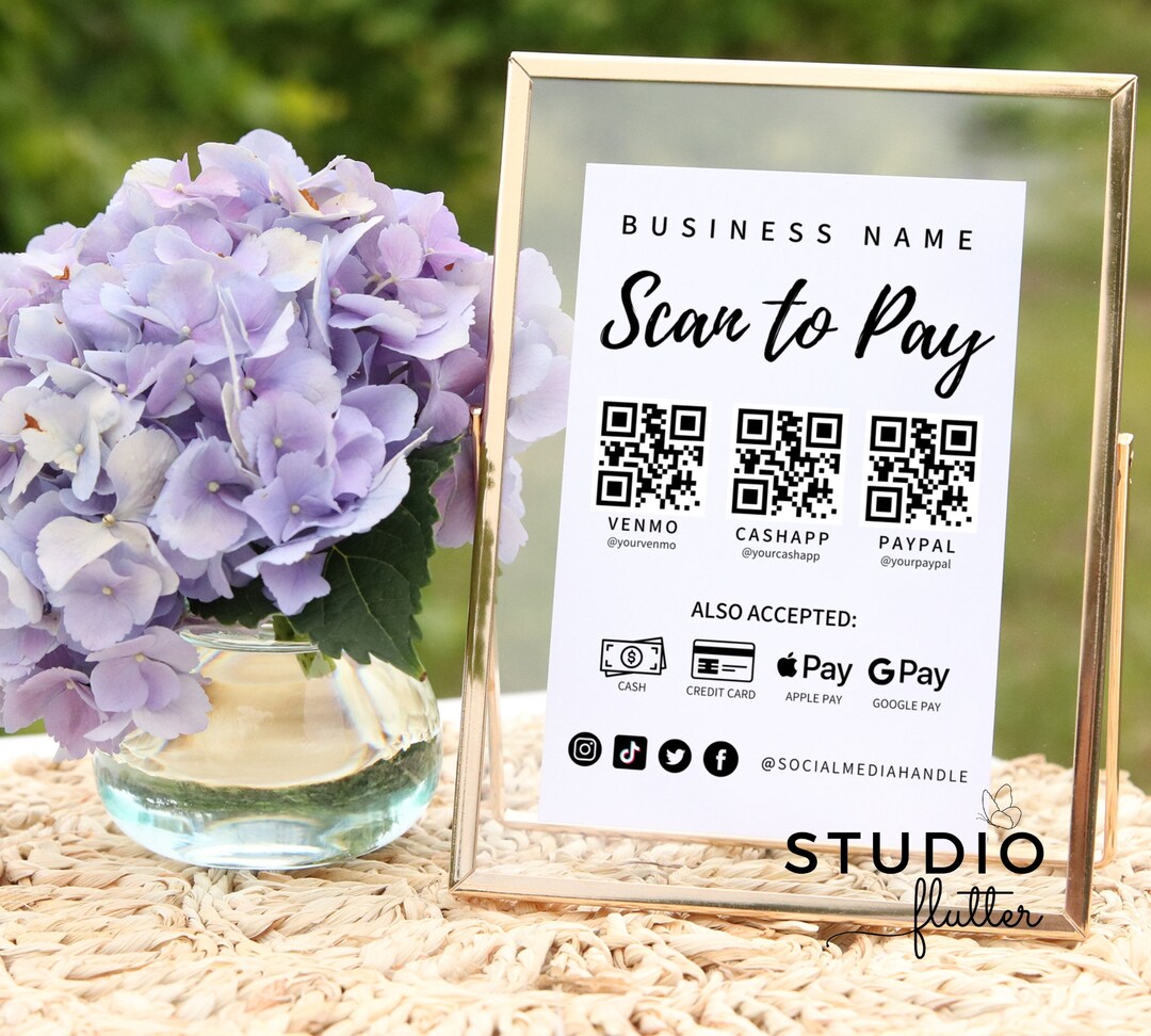 Sign Pay Here Editable Sign Template Minimalist Business Payment Sign ...