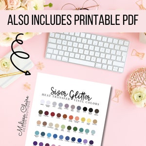 Vinyl Color Chart, Siser Glitter HTV Color Chart, Heat Transfer Color ...