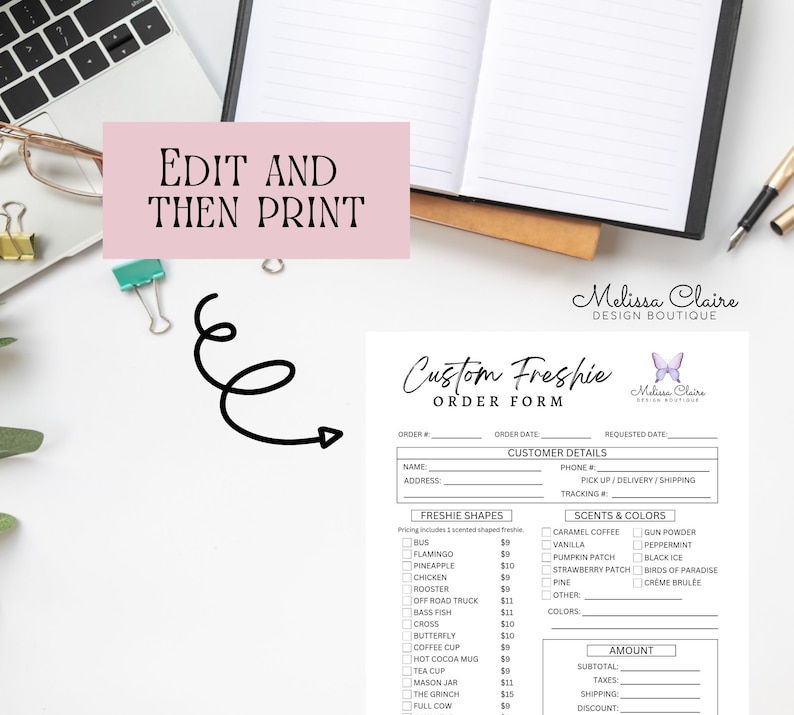 Editable Freshie Order Form Template Canva Forms Custom - Etsy