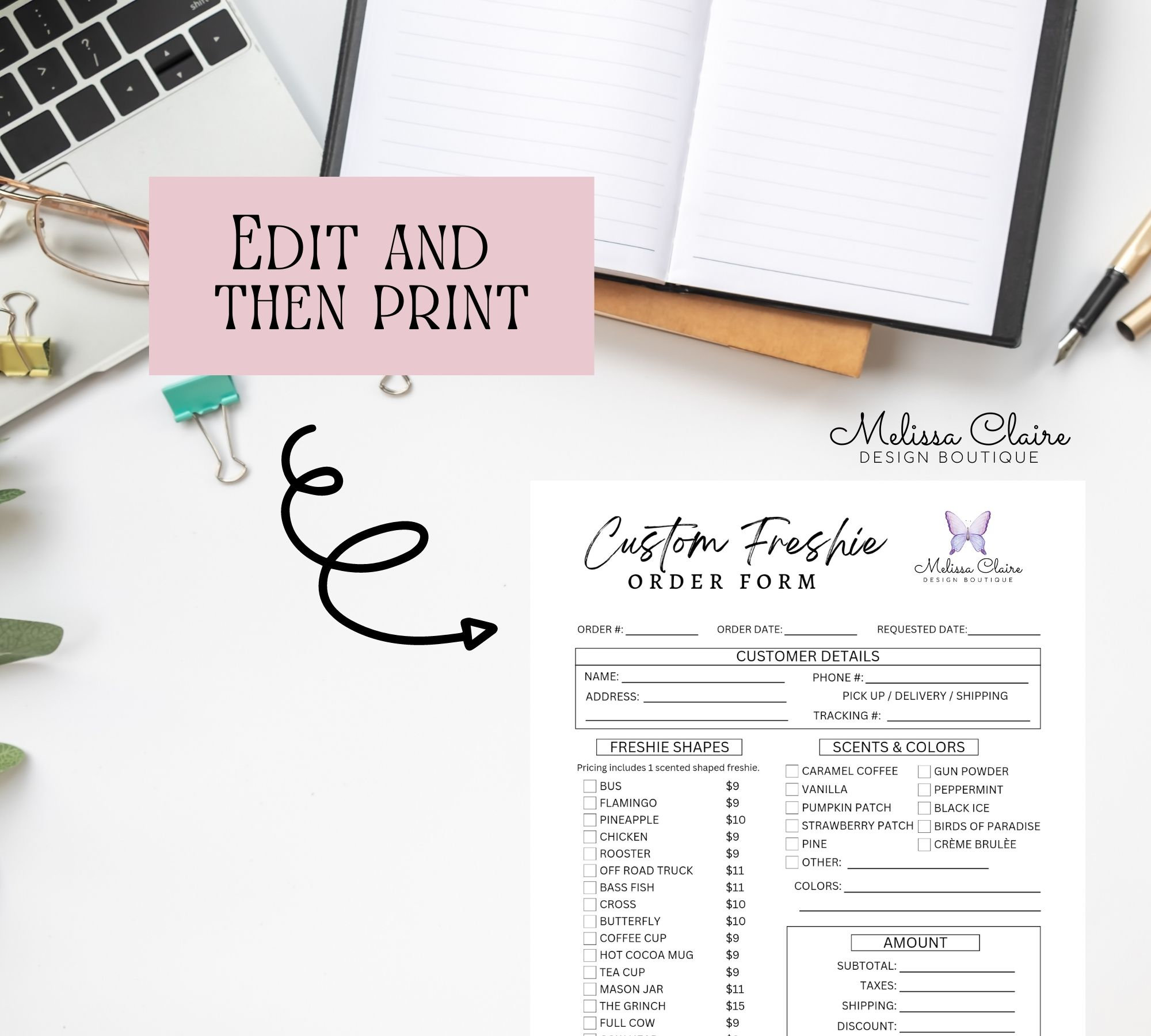 Editable Freshie Order Form Template Canva Forms Custom - Etsy