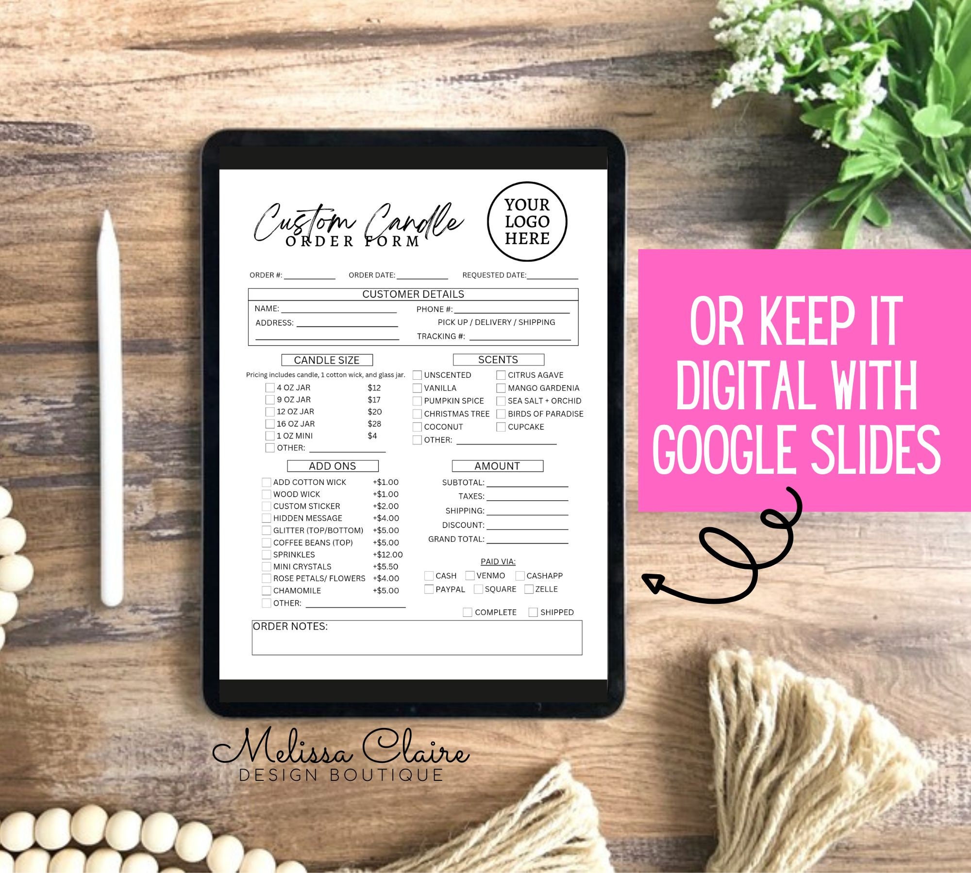 Form Editable Order Candle Form Template Custom Candle Order Form ...