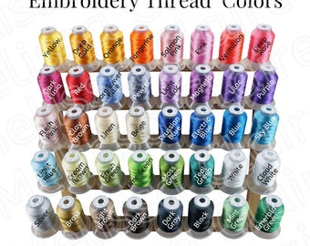 Brothread Embroidery Thread Color Chart - Etsy