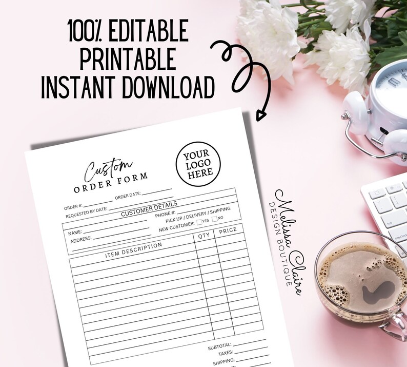 Editable Order Form Template Canva Forms Custom Generic - Etsy