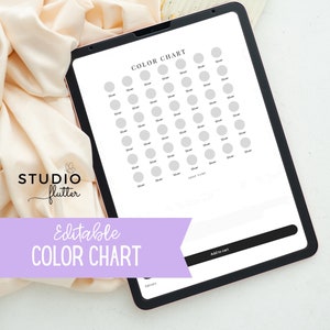 Editable Color Chart Template, Canva Template, Custom Color Chart ...