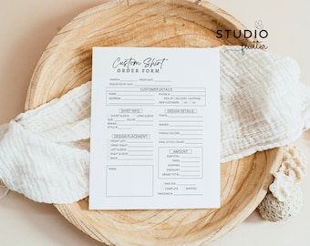 Embroidery Order Form Template Editable and Printable Embroidery Order Form Template, Custom ...