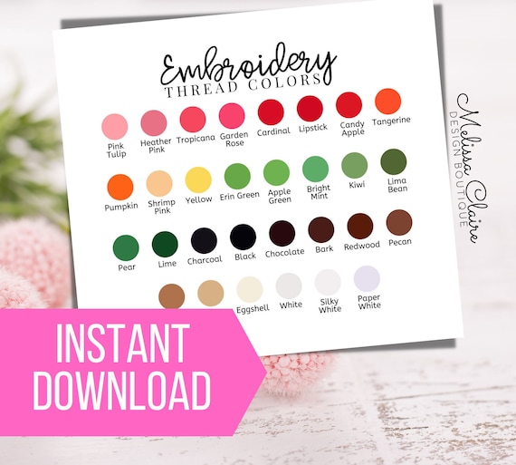 Isacord Thread Chart Isacord Colour Chart