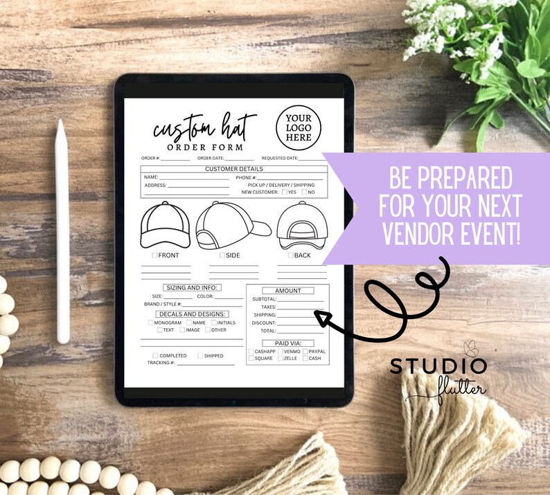 Editable Hat Order Form Template, Canva Forms, Custom Hat Order Form ...