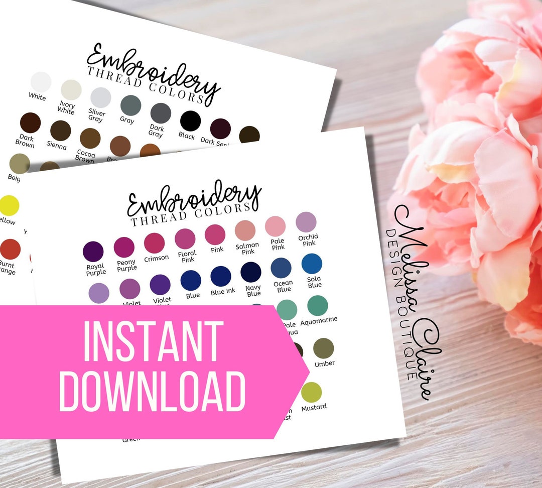Embroidery Thread Color Chart Brothread Color Chart - Etsy