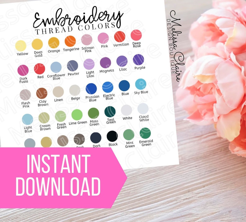 Embroidery Thread Color Chart Brothread Color Chart Brother - Etsy