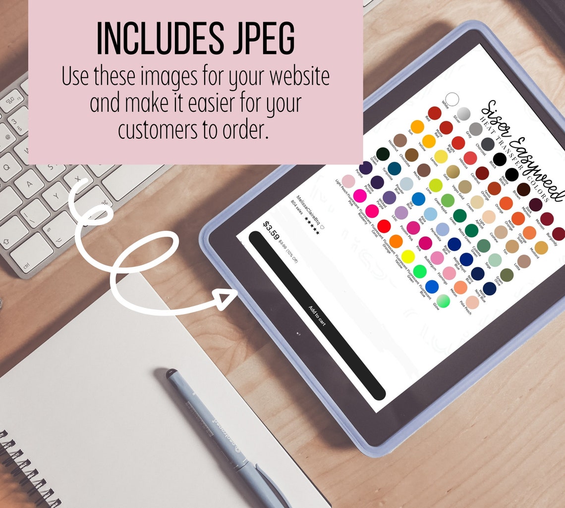 Vinyl Color Chart, Siser HTV Color Chart, Heat Transfer Color Chart, T ...