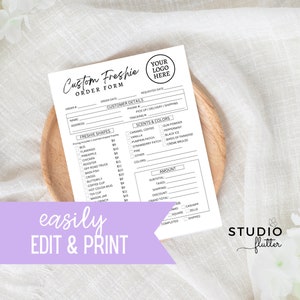 Editable Freshie Order Form Template, Canva Forms, Custom Freshie Order ...