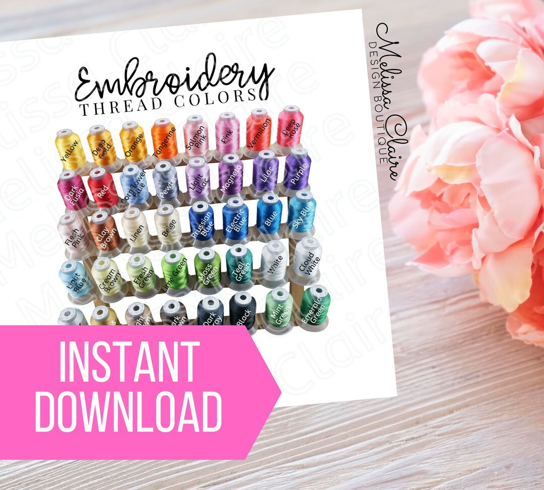 Embroidery Thread Color Chart Brothread Color Chart Brother - Etsy