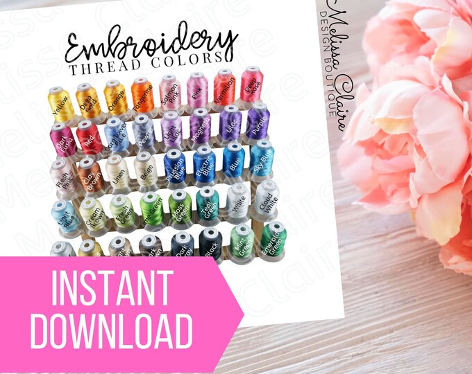 Embroidery Thread Color Chart, Brothread Color Chart, Brother 40 Color ...