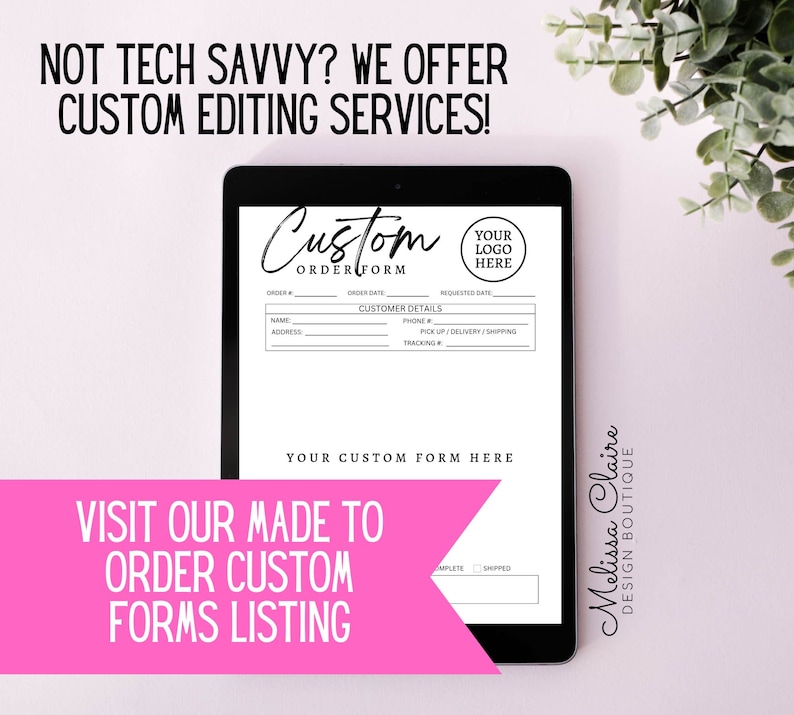 Editable Generic Order Form Template Custom Order Form Order - Etsy