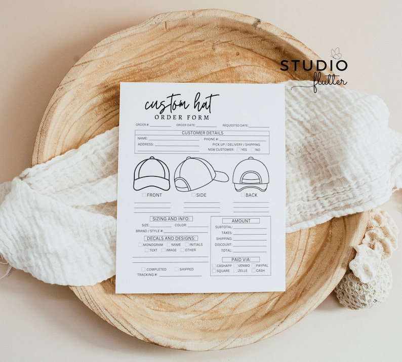 Editable Hat Order Form Template, Canva Forms, Custom Hat Order Form ...