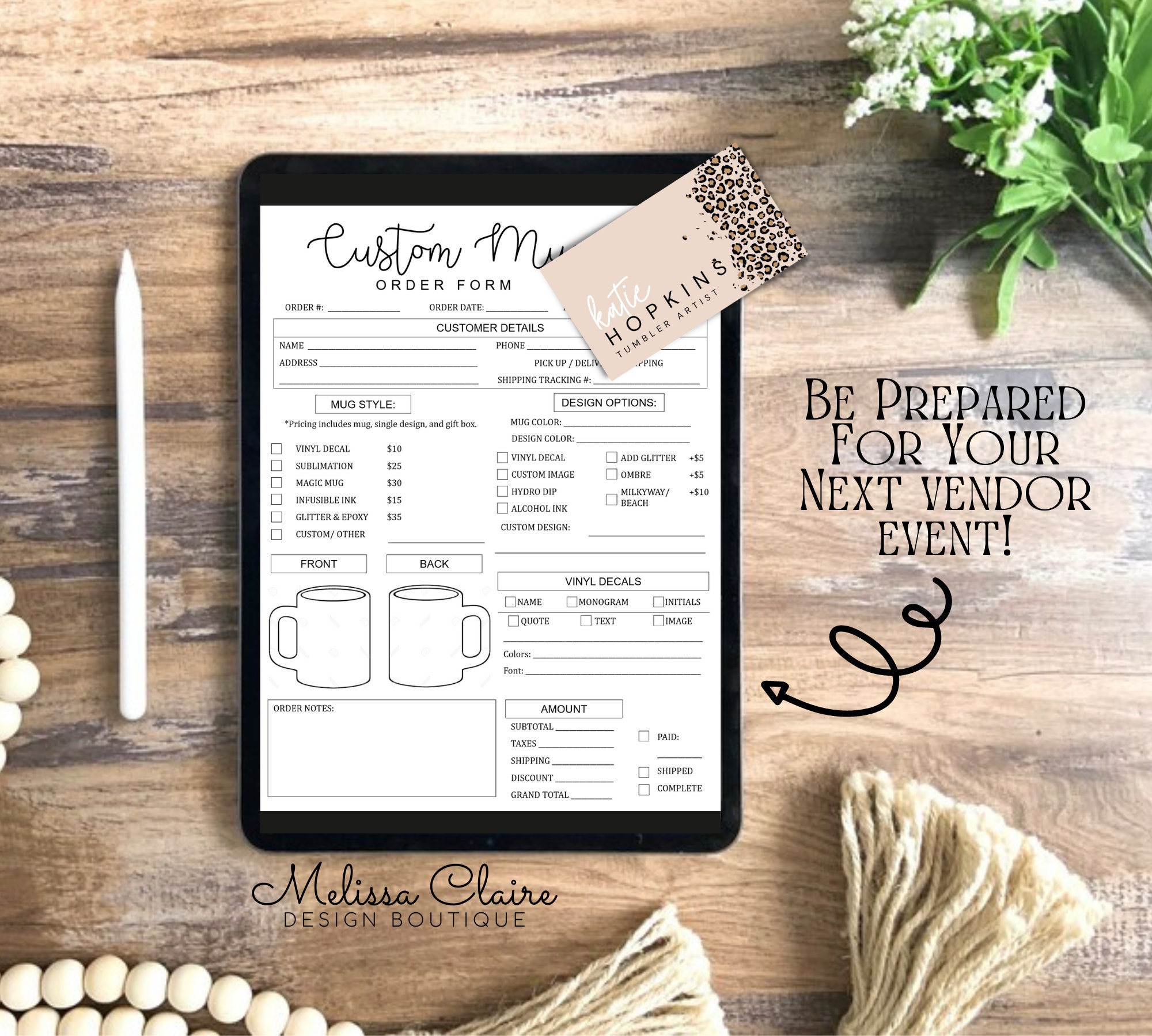 Editable Coffee Mug Order Form Template, Custom Coffee Mug Form, Order ...