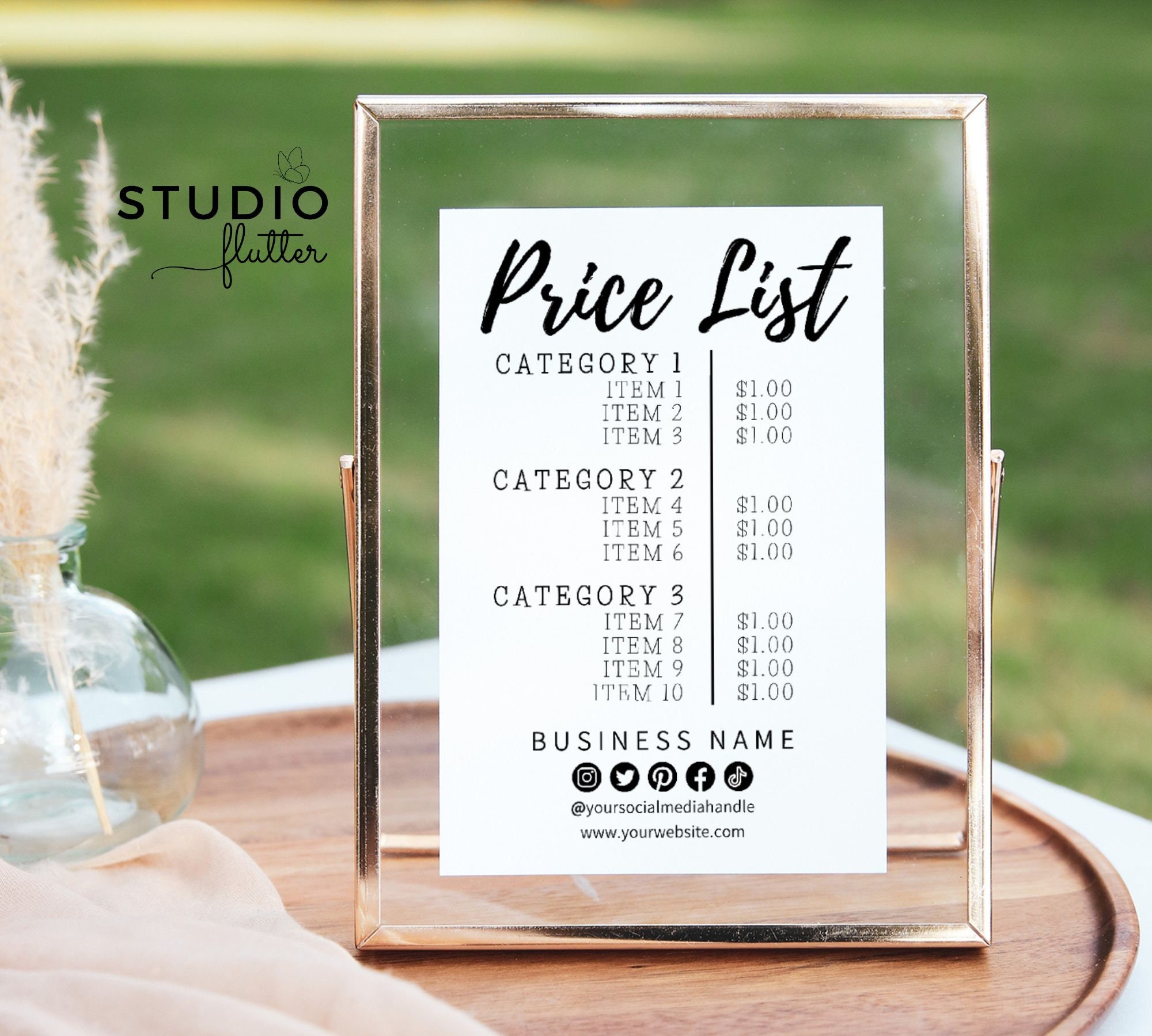 Sign Editable Price List Printable Payment Sign Editable Pricing Sheet ...