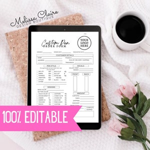 Editable Pen Order Form Template, Canva Forms, Custom Pen Order Form ...