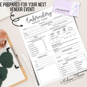 Form Editable Embroidery Invoice Order Template Custom Embroidery Form ...