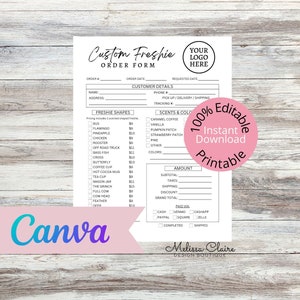 Editable Freshie Order Form Template Canva Forms Custom - Etsy