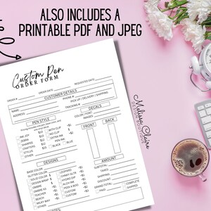 Editable Pen Order Form Template, Canva Forms, Custom Pen Order Form ...