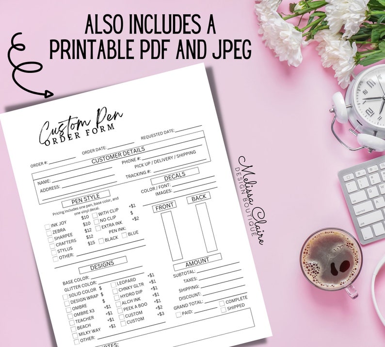 Editable Pen Order Form Template, Canva Forms, Custom Pen Order Form ...