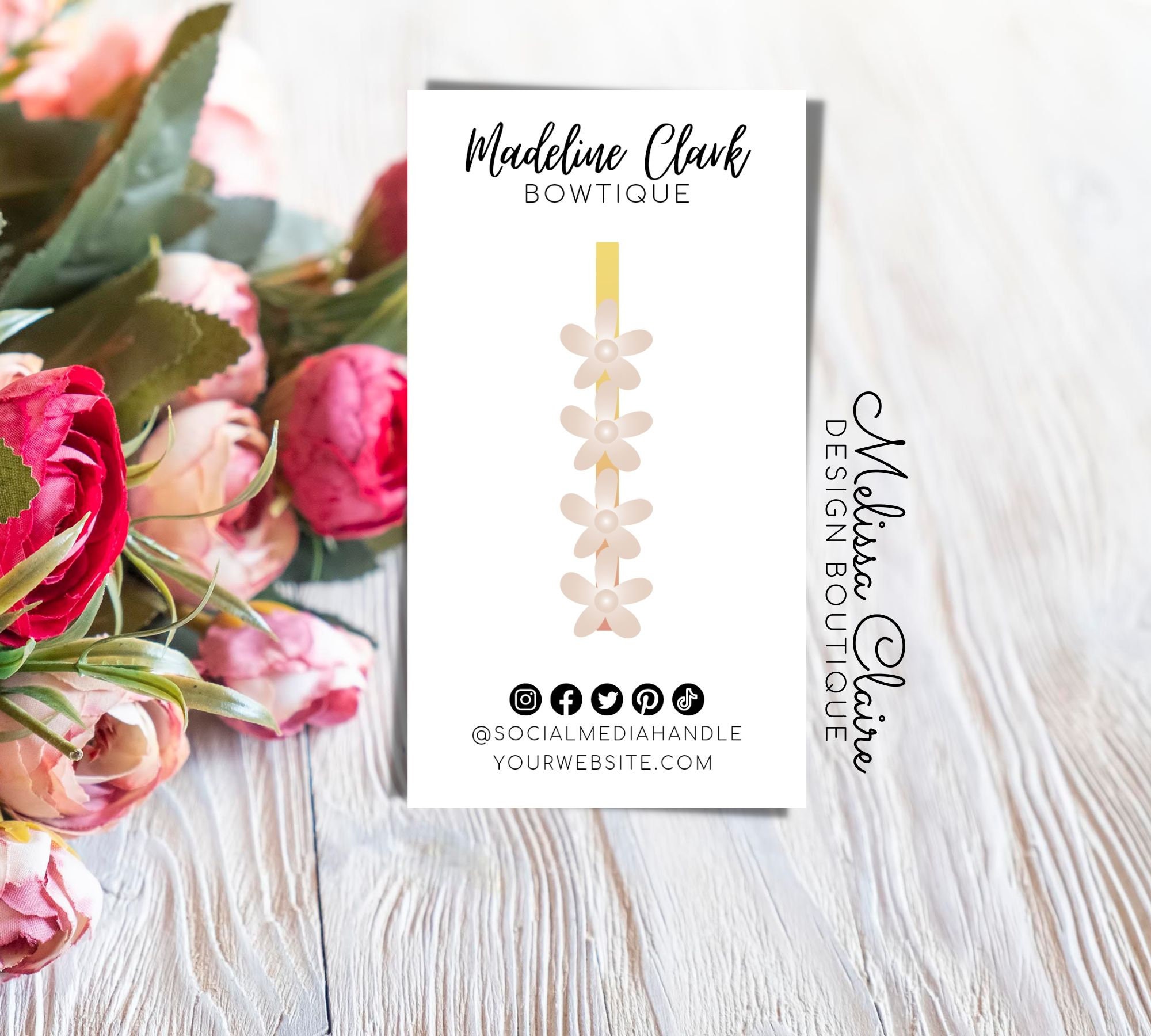 Card Display Editable Hair Clip Card Template Hair Clip Packaging ...