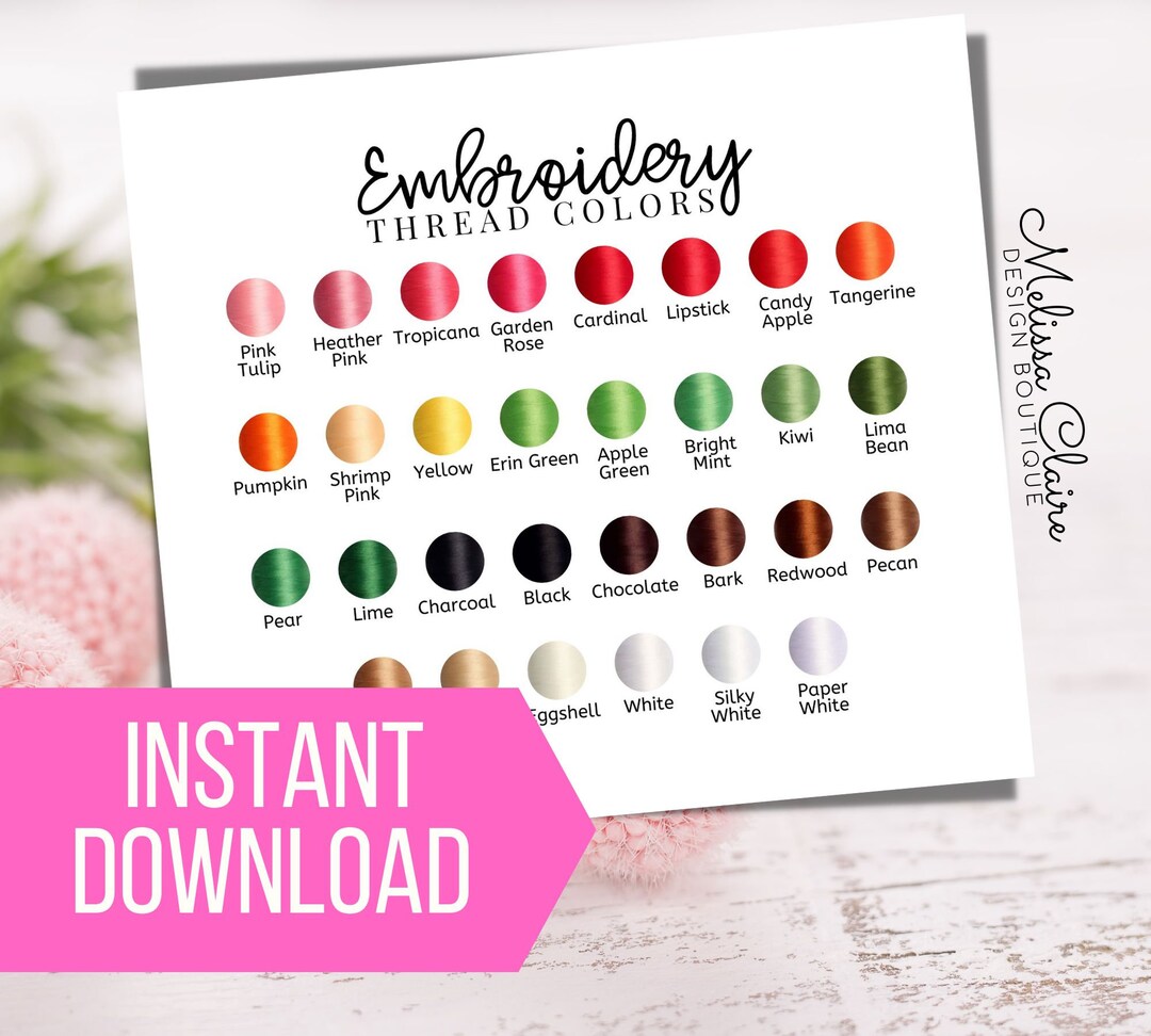 Embroidery Thread Color Chart, Isacord Color Chart, Isacord Embroidery ...