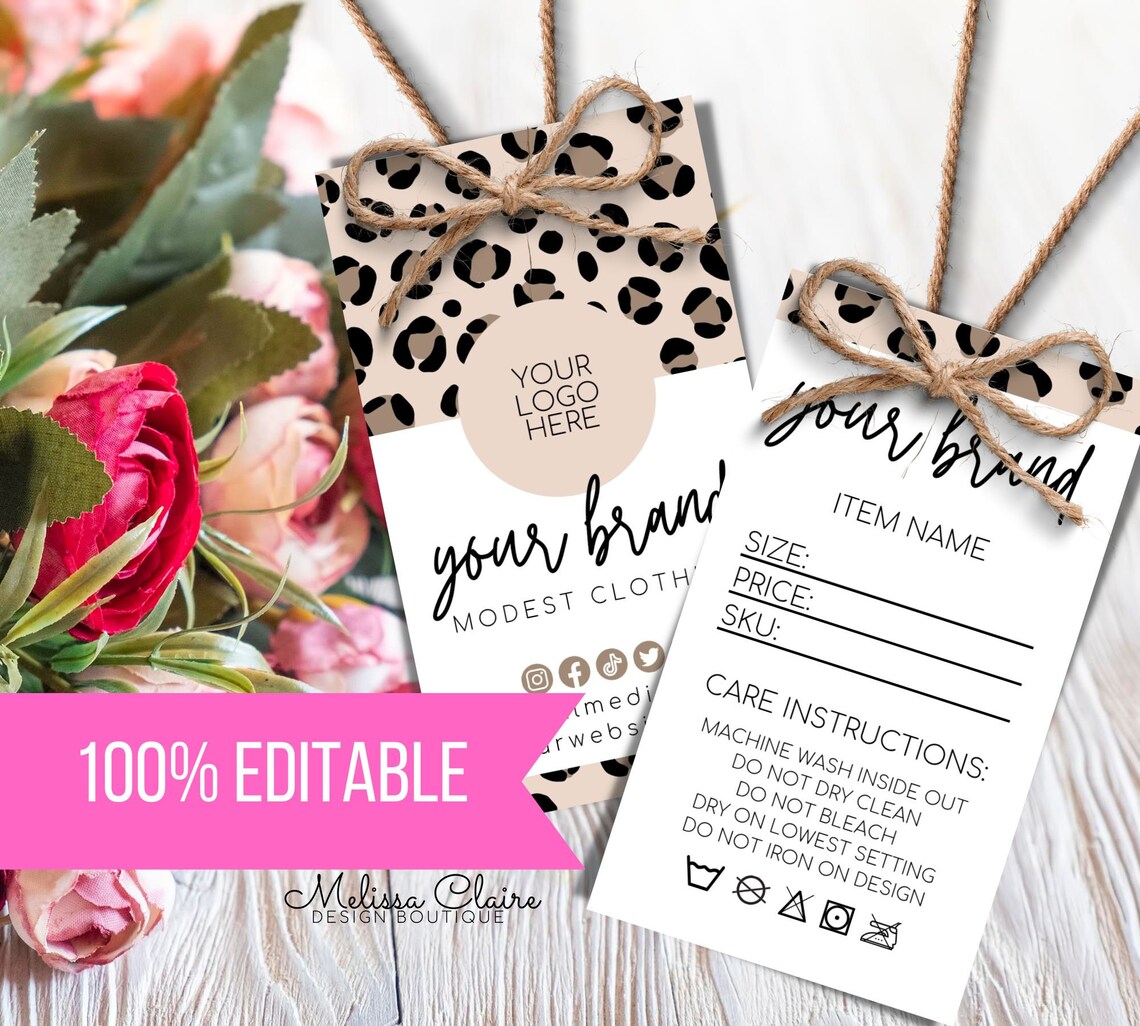 Editable Hanging Tag Template Printable Fashion Label - Etsy