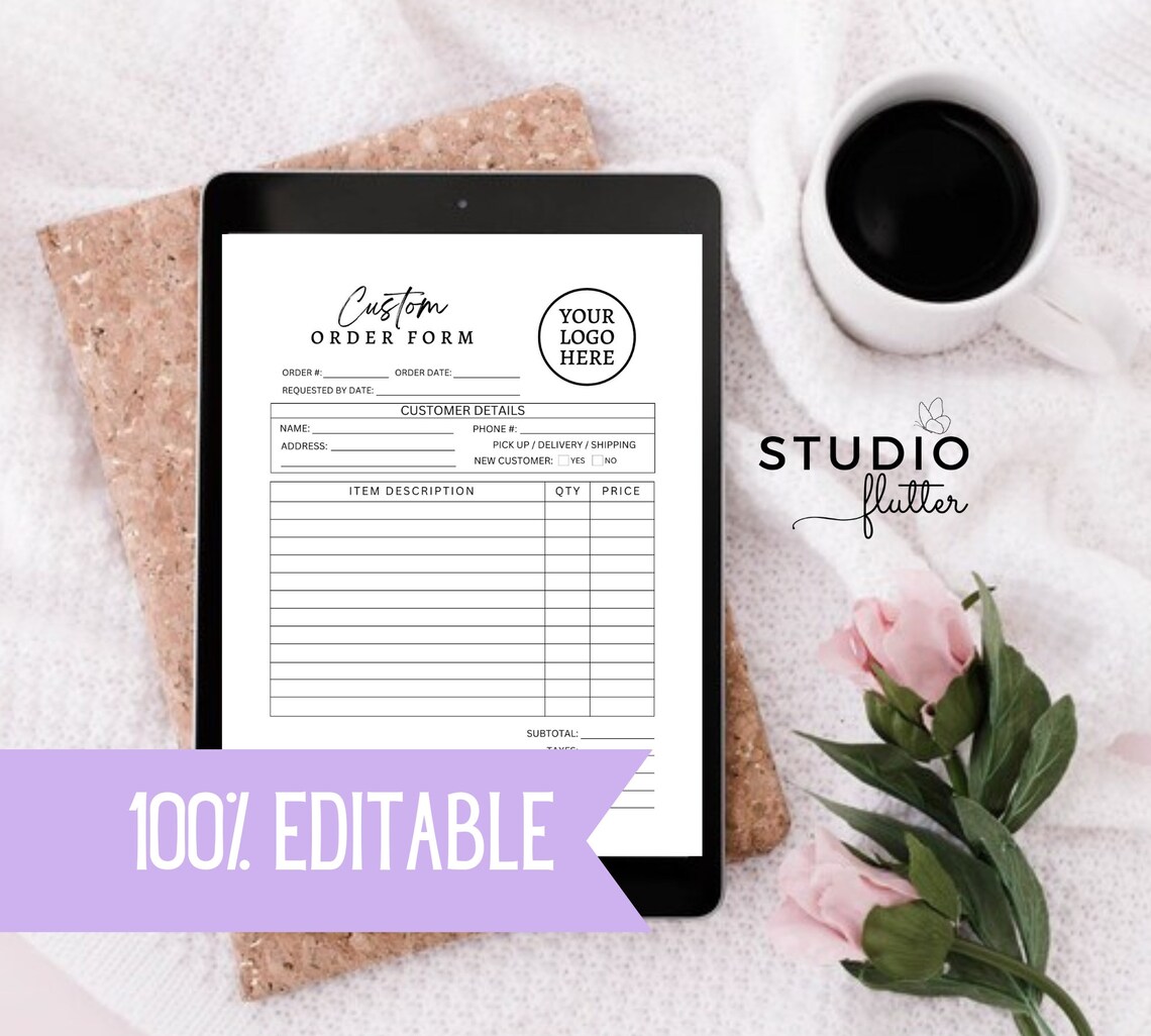 Editable Order Form Template, Canva Forms, Custom Order Form Template ...