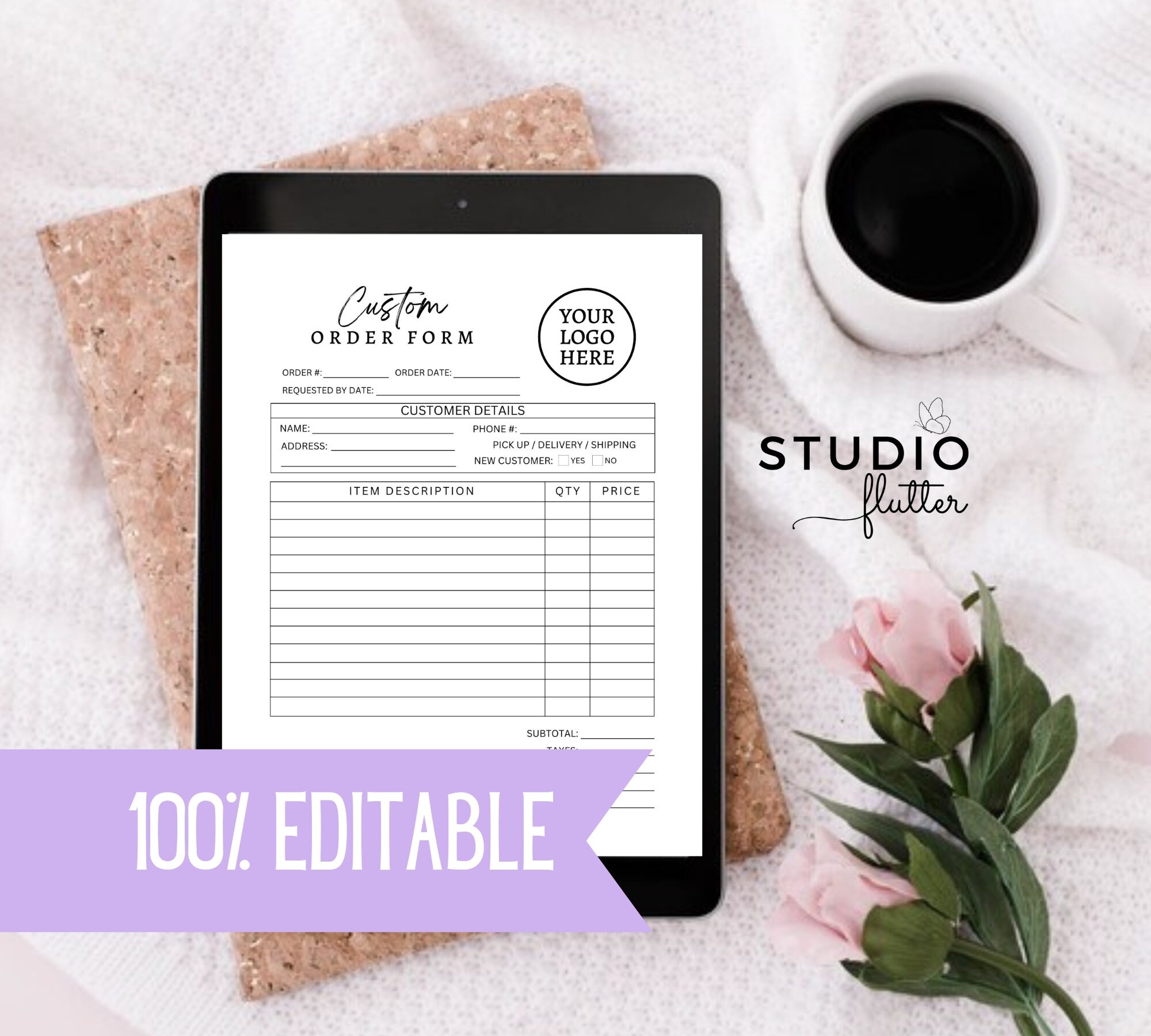 Editable Order Form Template, Canva Forms, Custom Order Form Template ...