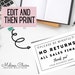 Editable No Returns Sign Template, Printable All Sales Final Sign ...