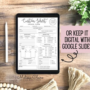 Editable Sublimation Shirt Order Form Template, Custom Tee Shirt Form ...