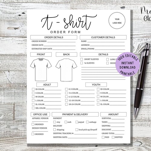 Editable Keychain Order Form Template Custom Keychain Form - Etsy