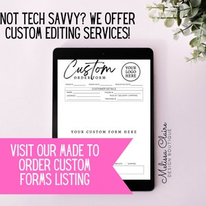 Editable Embroidery Order Form Template Canva Forms Custom - Etsy