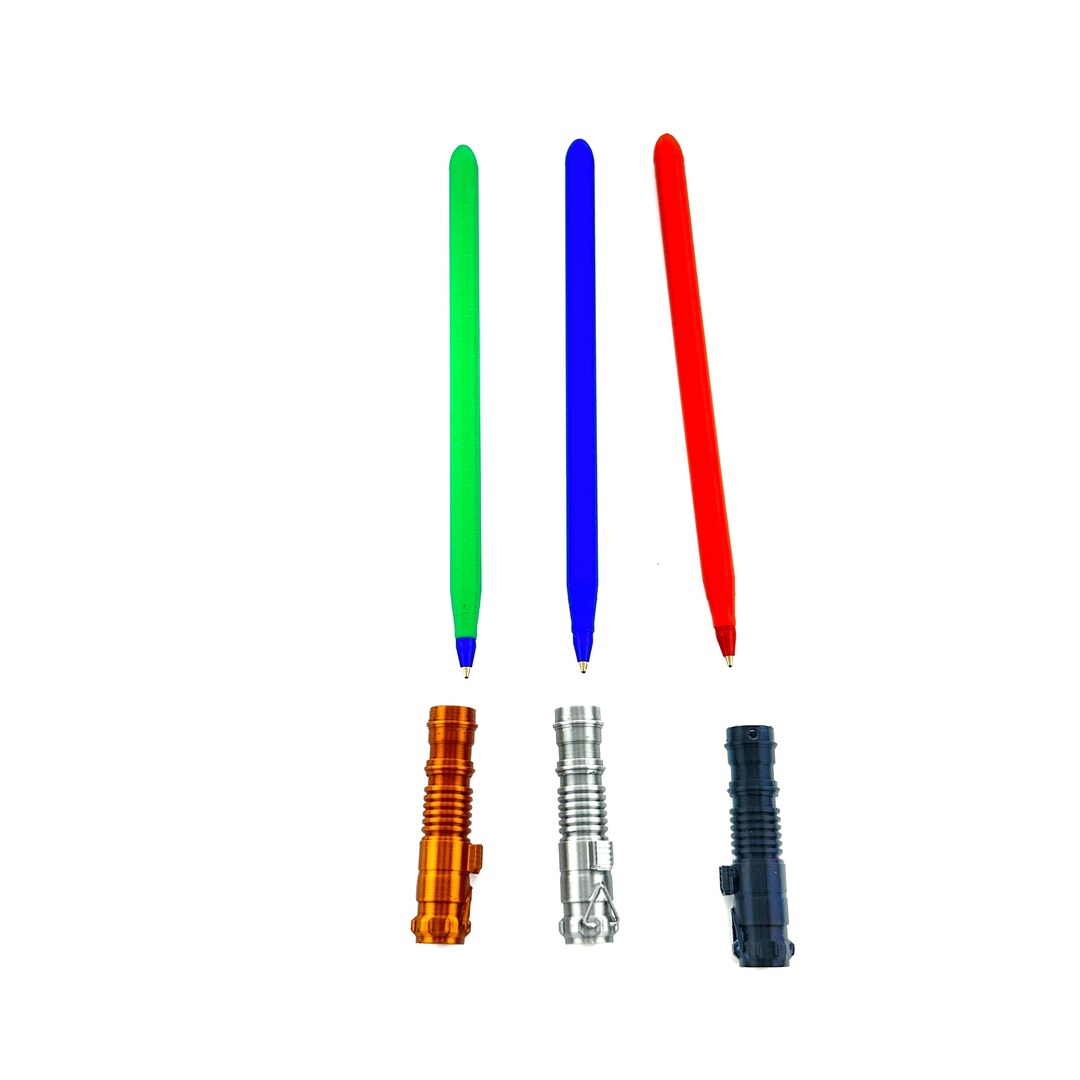 Luke Skywalker Lightsaber Pen Cap Keychain With Colored Blades - Pen ...