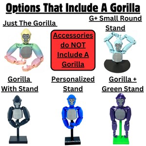 Mini Gorilla Tag Flexi Fidget Toy 6 Version Rotatable Head Optional ...