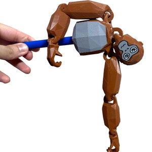 Flexy Gorilla Tag Fidget Toy 8 Inch Optional Cake Topper Stand or ...