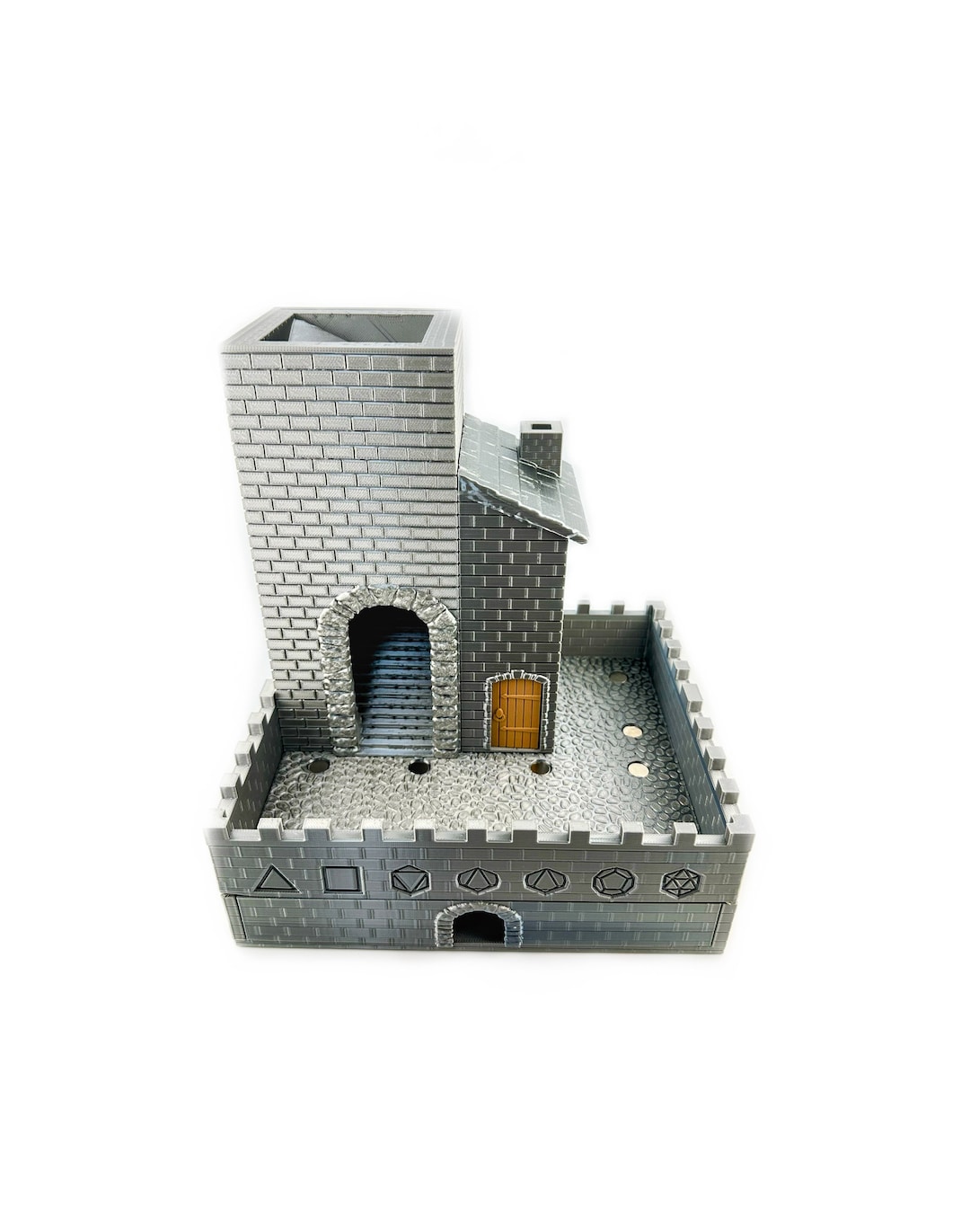 D&D Dice Tower Tray and Draw - DND Dice Draw - Dnd Castle - Dnd Tower ...