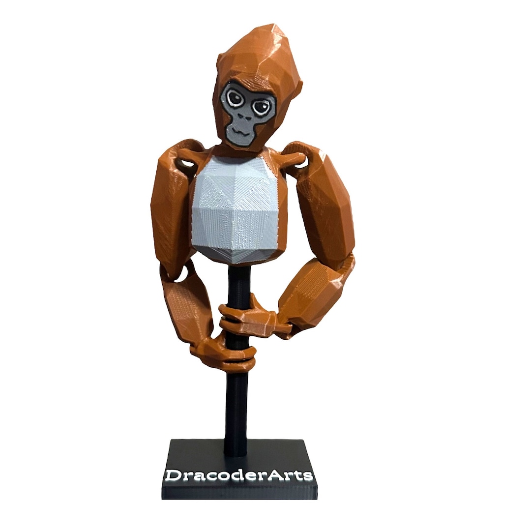 Flexy Gorilla Tag Fidget Toy 8 Inch Optional Cake Topper Stand or ...