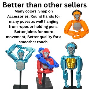 Mini Gorilla Tag Flexi Fidget Toy 6 Version Rotatable Head Optional ...