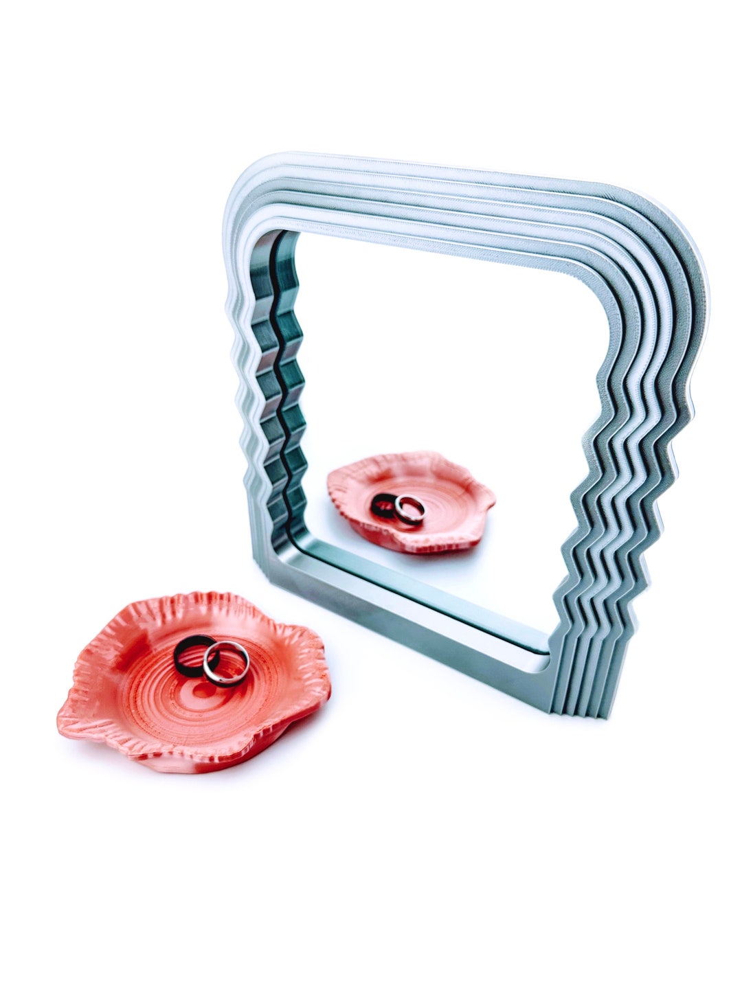 Wavy Makeup Mirror Wave Shaped Mirror Mesmerizing Waves: Handcrafted 3D ...