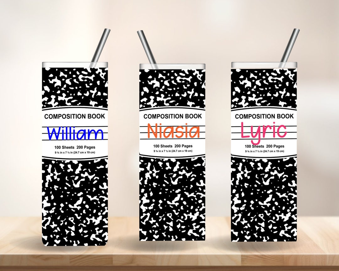 Personalized Notebook Tumbler, Custom Kid Travel Cup, Teacher Tumbler ...