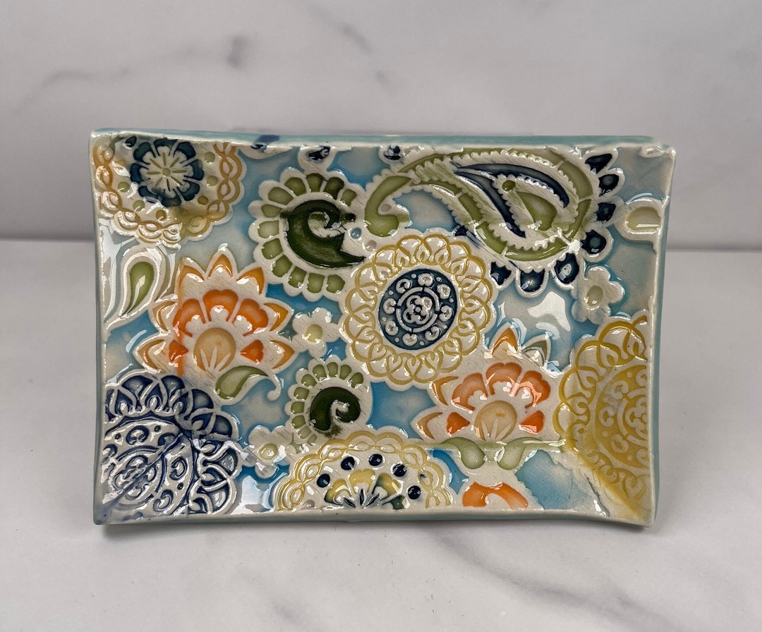 Hand-painted Paisley and Mandella Trinket Dish - Etsy