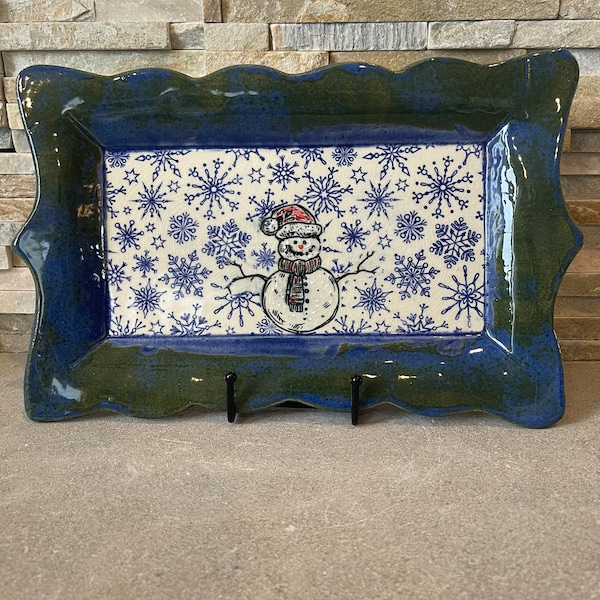 Snowman Platter - Etsy