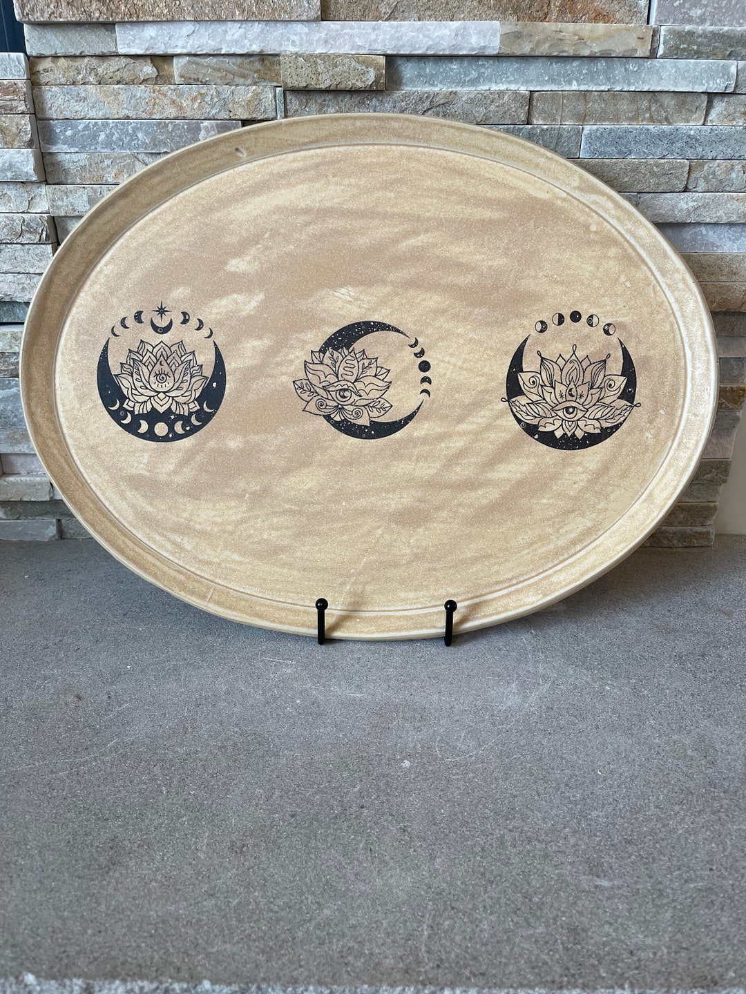 Crescent Moon and Lotus Flower Platter - Extra Large - Etsy