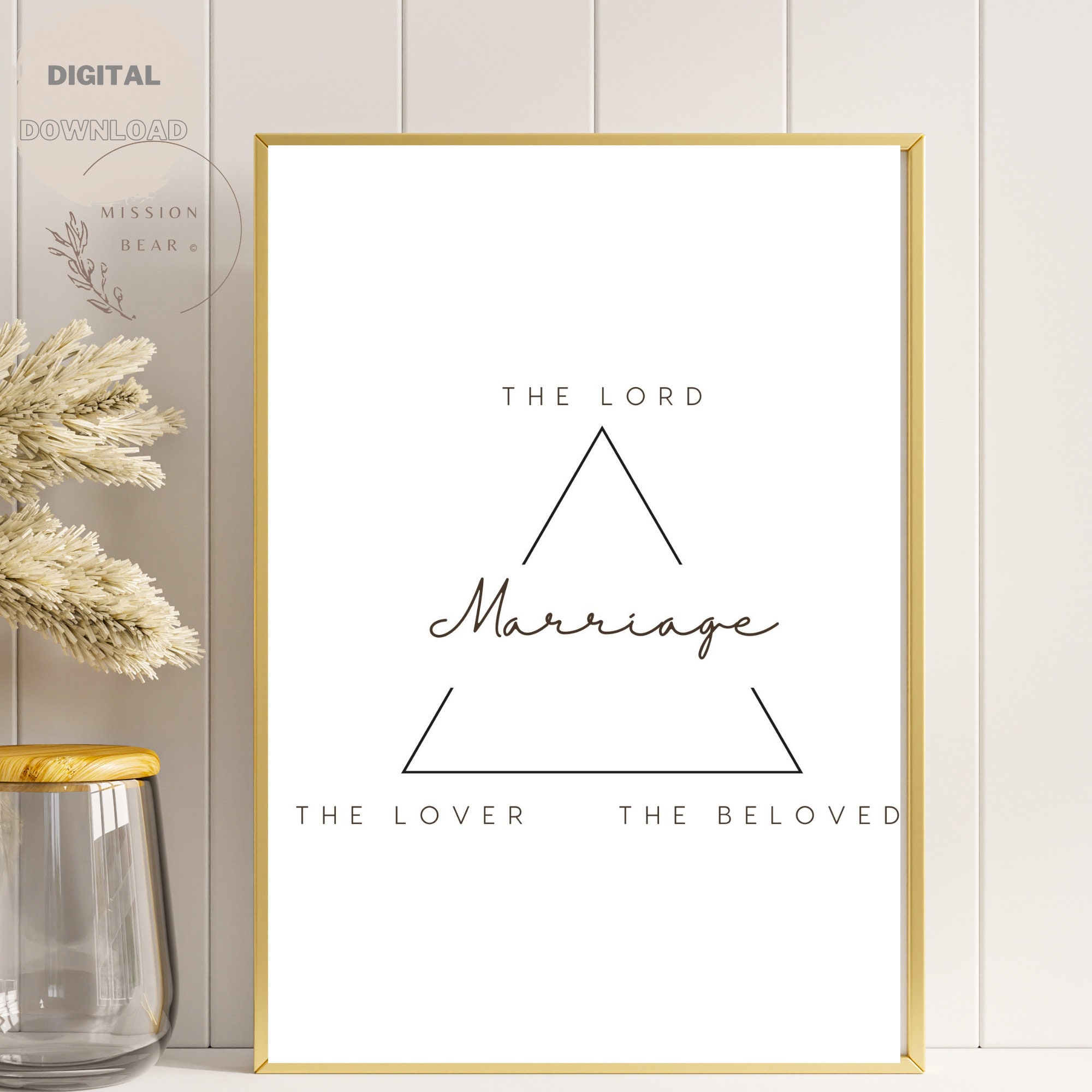 Wedding Vow Marriage Triangle digital Download Minimalist Modern ...