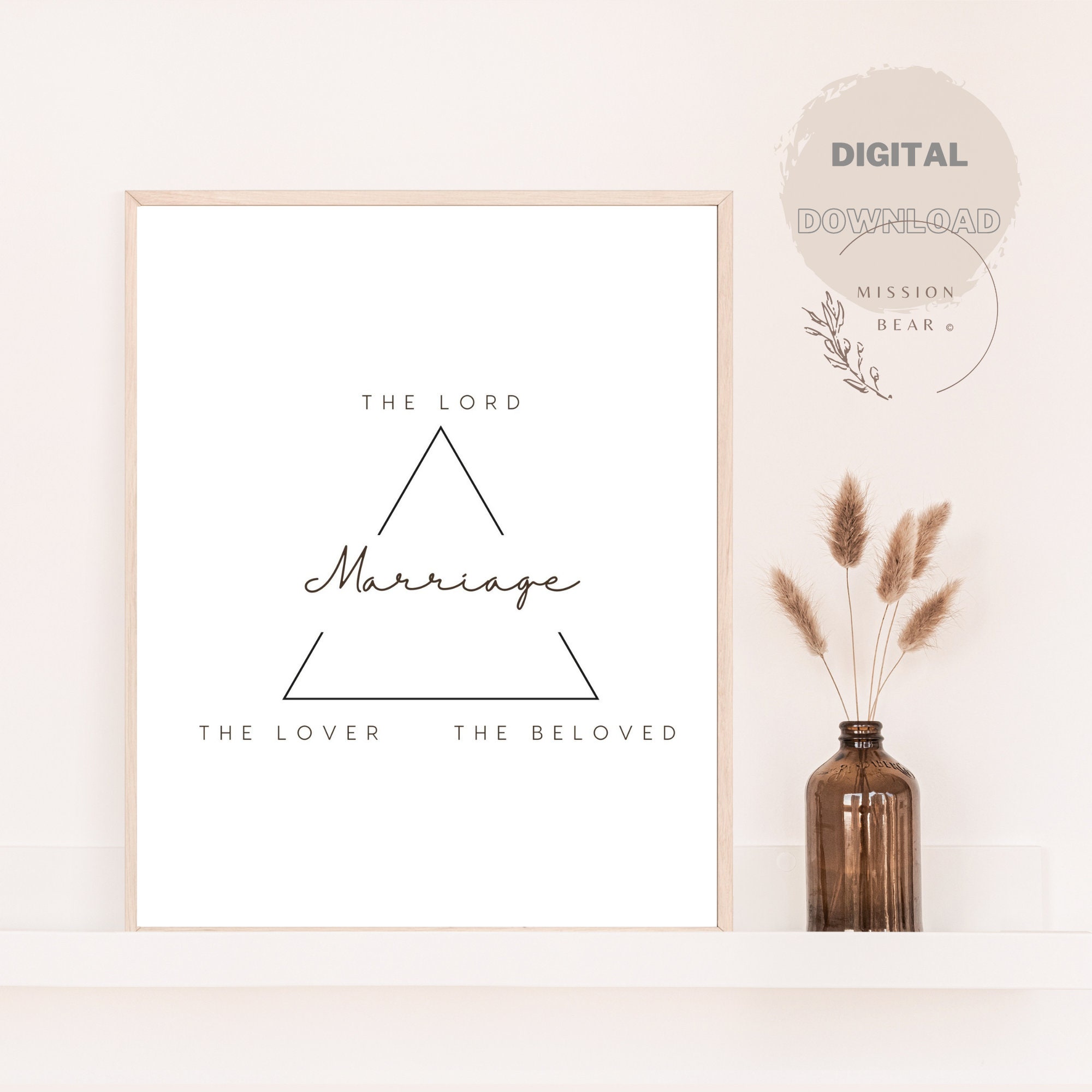 Wedding Vow Marriage Triangle digital Download Minimalist Modern ...