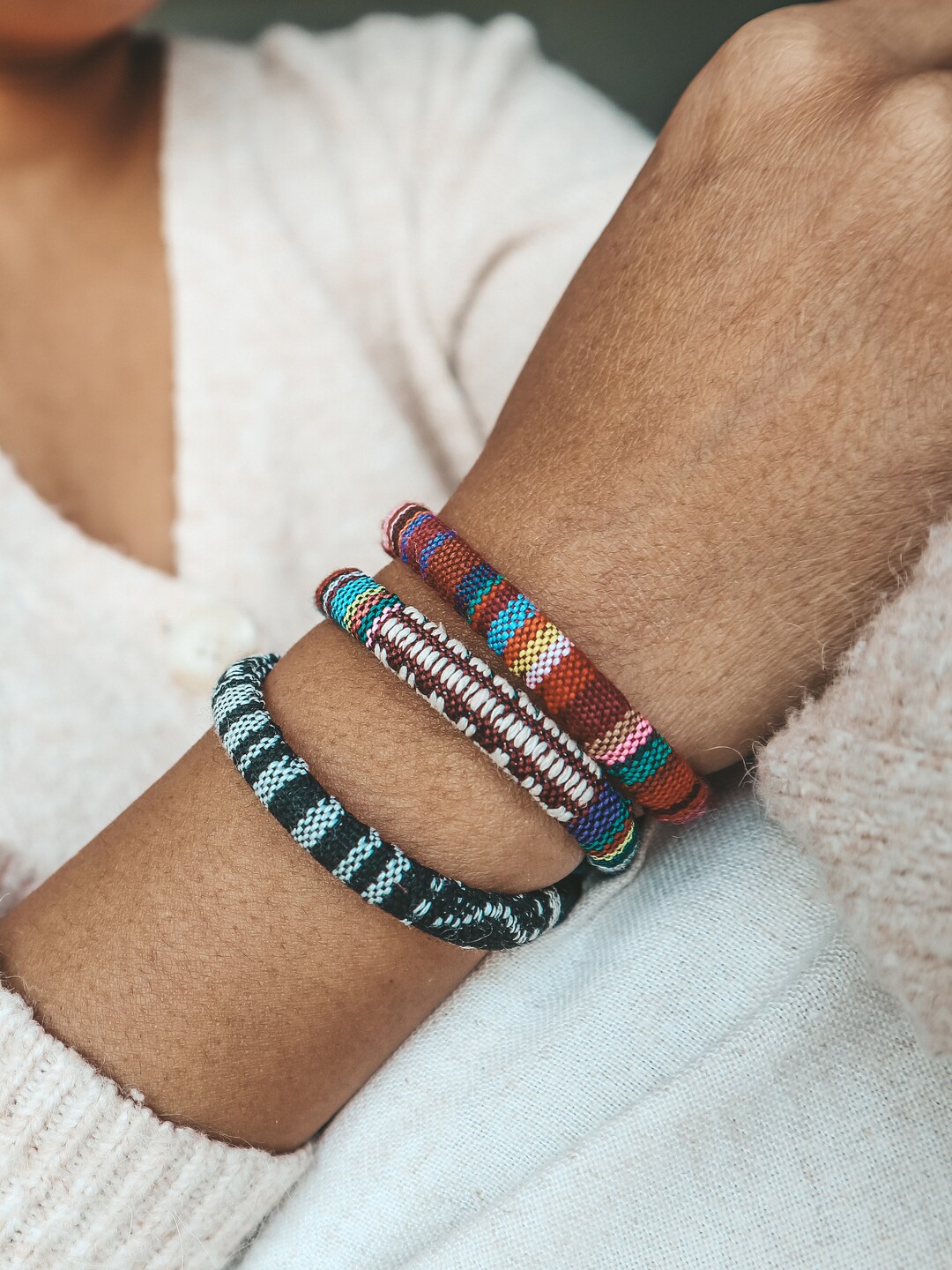 Batik Woven Bracelet, Boho Beach Jewelry, Waterproof Bracelet - Etsy
