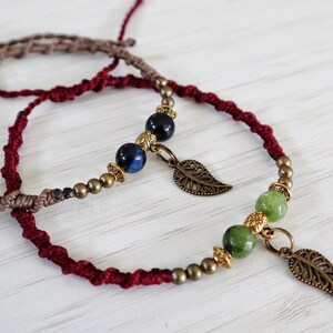 Custom Macrame Anklet, Gemstone Anklet, Macrame Ankle Bracelet ...